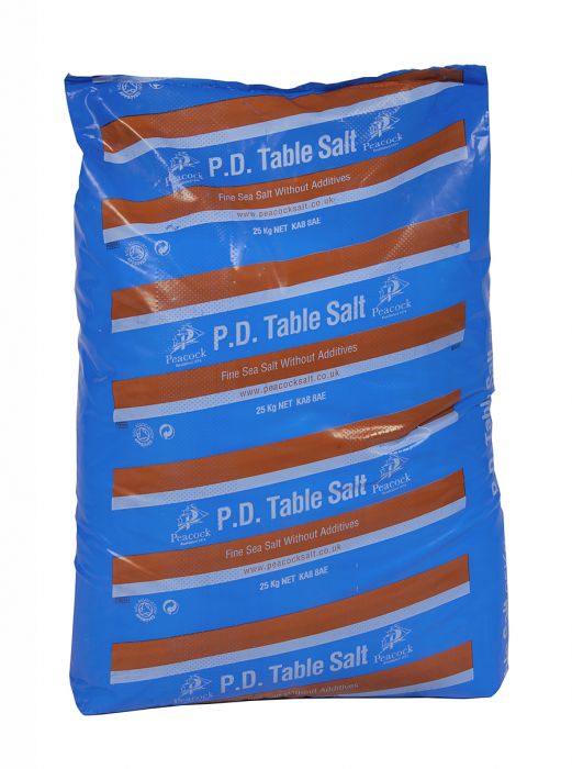 Fine Sea Salt without Additives - 25kg bag - Peacock Salt - Peacock Salt